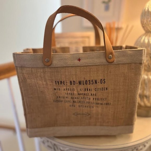Apolis | Bags | Apolis Global Citizen Jute Market Bag With Leather ...